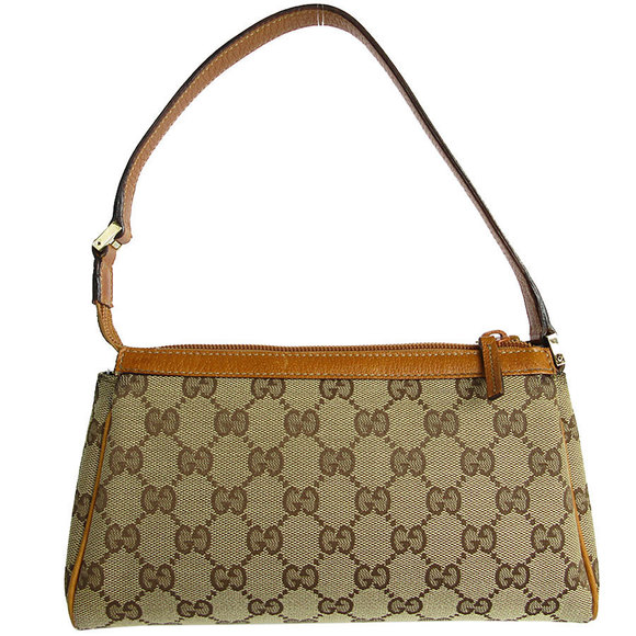 Gucci | Bags | Gucci Brown Canvas Leather Tan Gg Handbag | Poshmark
